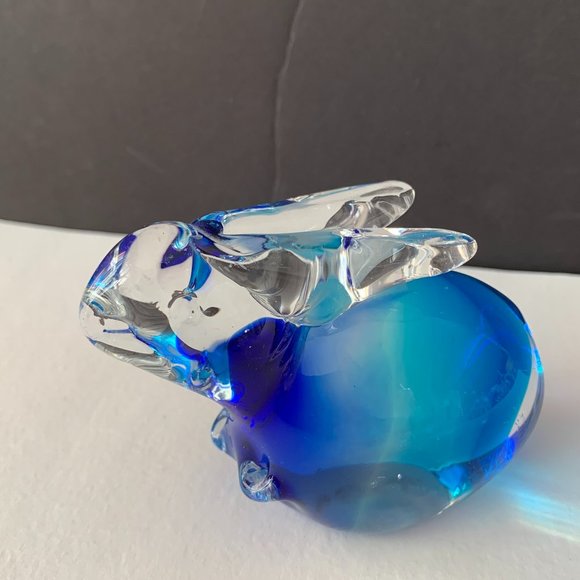 Accents | Vintage Hand Blown Art Glass Blue Bunny Rabbit 35 Inches ...